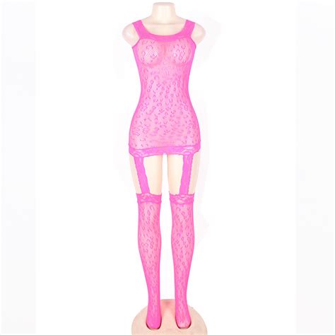 Sexy Lingerie Animal Print Open Crotch Bodystocking Bodysuit Plus Size