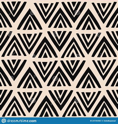 Seamless Geometric Triangle Pattern Tribal Monochrome Texture Great For Fabric Textile