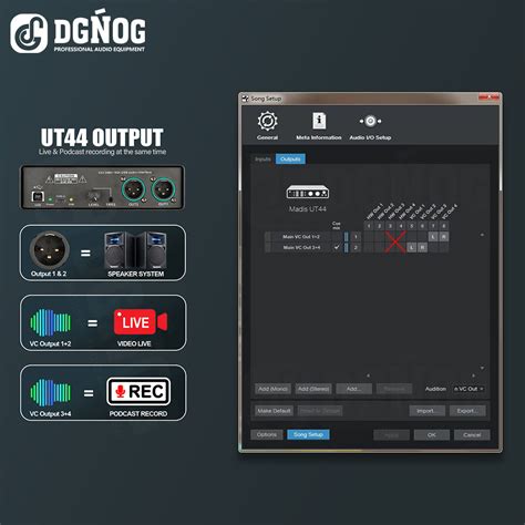 Dgnog Ut44 Sound Card Usb Audio Interface With Asio Driver 6 Input 6 O Dgnog Audio Store