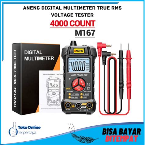 Bisa Cod Digital Multimeter True Rms Voltage Tester Lengkap Dengan Lcd Perhitungan Daya 4000