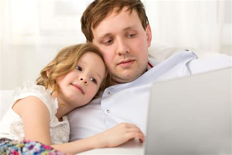 Babe And Father Using A Laptop 2022515 Stock Photo At Vecteezy