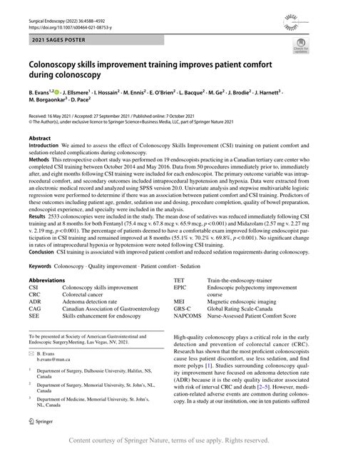 Colonoscopy Skills Improvement Training Improves Patient Comfort During Colonoscopy Request Pdf