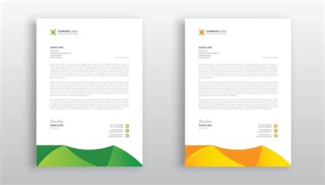 창의적이고 현대적인 비즈니스 편지지 템플릿 프리미엄 벡터