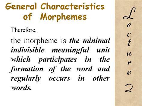 Morphemic Structure Of The Word 1 Morphological System