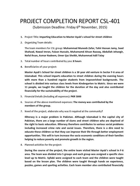 Csl Project Report Pdf Society Economies