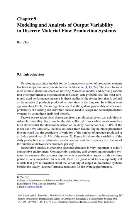 Pdf Modeling And Analysis Of Output Variability In Discrete Material Flow Production Systems