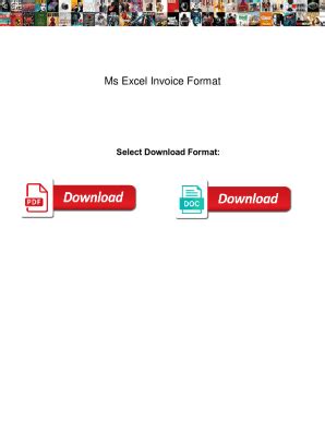 Fillable Online Ms Excel Invoice Format Ms Excel Invoice Format Unlikely Fax Email Print