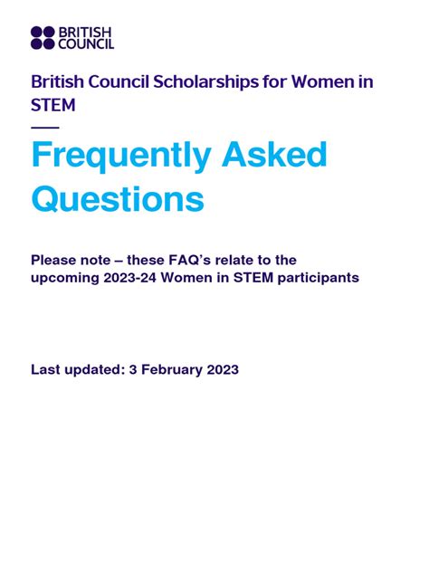 Women In Stem Scholarships Frequently Asked Questions 0 Pdf