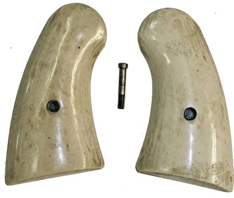 Colt Python And Colt 2021 Anaconda Real Old Polished Stag Grips Aged Small Panel