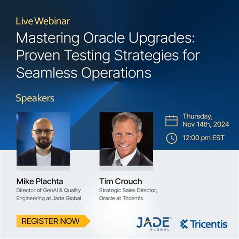 Jade Global On Linkedin Oracletesting Livewebinar Jadeglobal