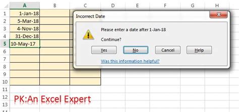 Chapter 9 Error Alert In Data Validation Pk An Excel Expert