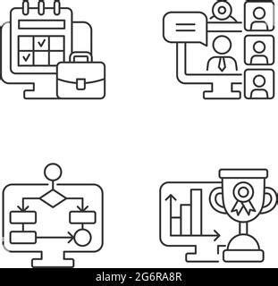 Performance Tracking Line Icons Collection Metrics Analytics Dashboards KPIs Benchmarking