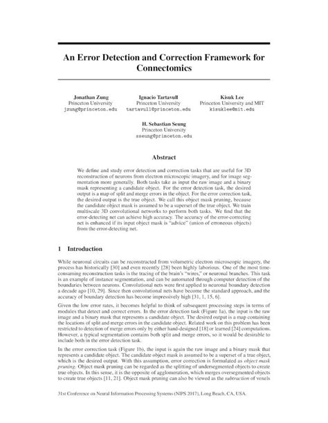 Pdf An Error Detection And Correction Framework For Connectomicspapersnipsccpaper7258 An