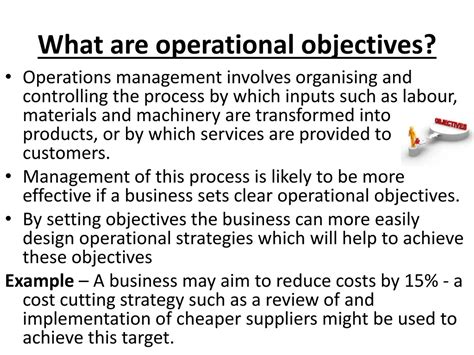 Ppt Operations Management Understanding Operational Objectives L1 Powerpoint Presentation