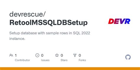 GitHub Devrescue RetoolMSSQLDBSetup Setup Database With Sample Rows