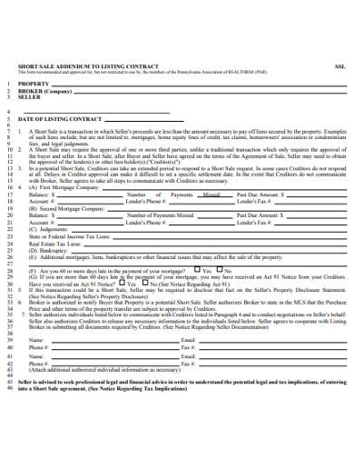 Sales Addendum Examples To Download