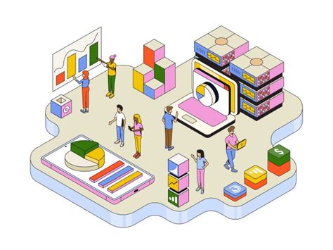 Modern Isometric Design Data Analysis Royalty Free Vector