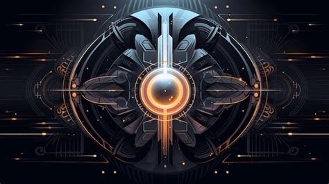 Premium Photo Futuristic Scifi Design With A Glowing Orb In The Center