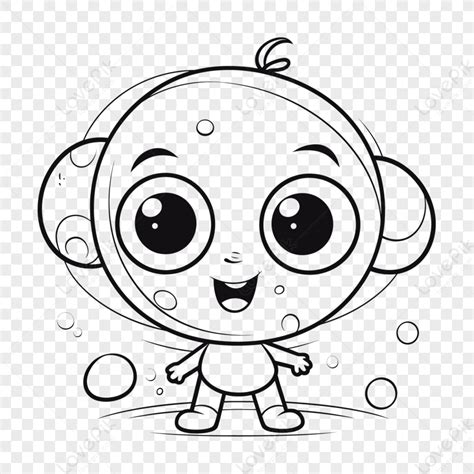 거품 색칠 책 페이지 개요 스케치 드로잉에 만화 아기 벡터큰 개요개요 예술 Png 일러스트 무료 다운로드 Lovepik