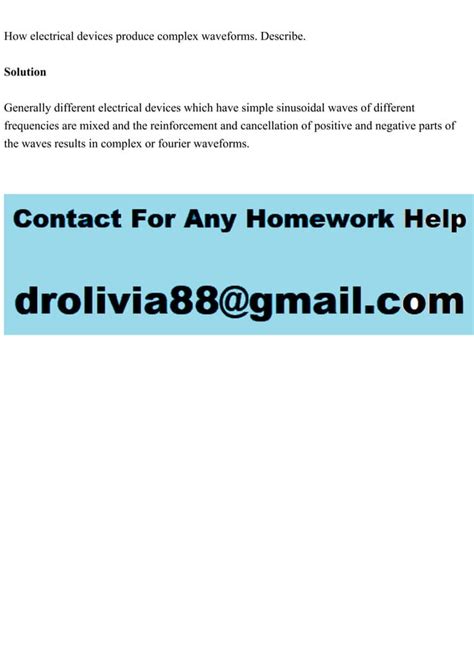 How Electrical Devices Produce Complex Waveforms Describe Solut Pdf