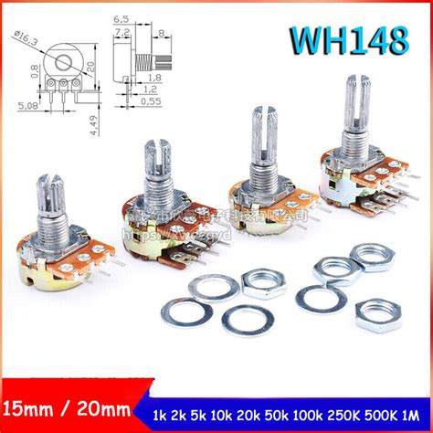 Potentiometer Resistor Resistance B Pot 1k 2k 5k 10k 20k 50k 100k 250K 500K 1M EBay