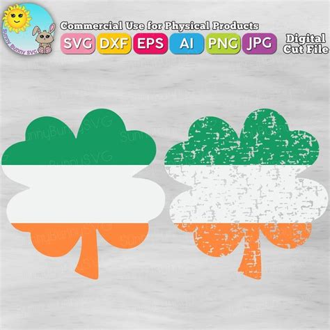 Irish Clover Svg Shamrock Svg Ireland Svg Grunge Svg Distressed Svg St