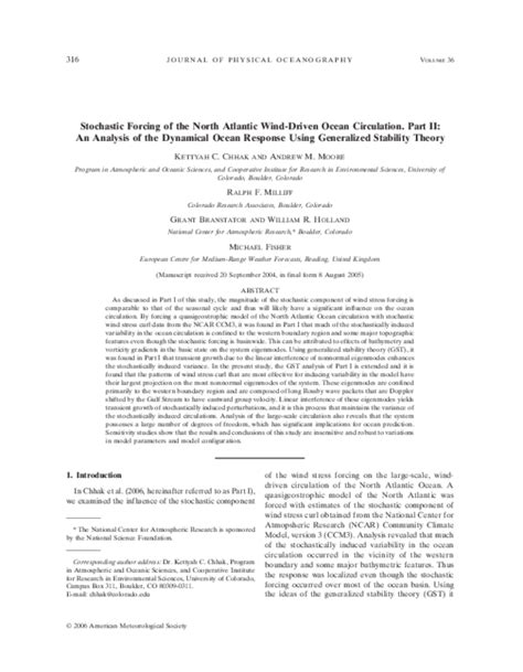 Pdf Stochastic Forcing Of The North Atlantic Wind Driven Ocean