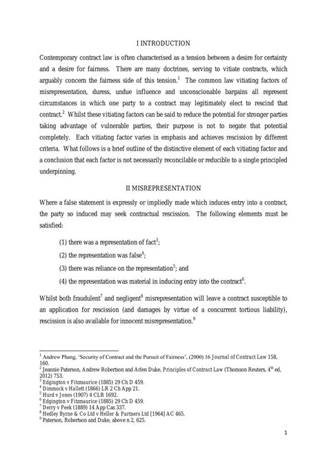 Vitiating Factors Essay Laws 1009 Contracts B Unisa Thinkswap