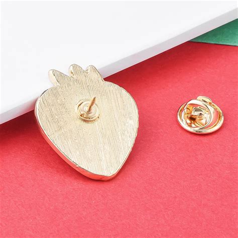 Sweet Strawberry Female Genital Enamel Pin Distinct Enamel Pins