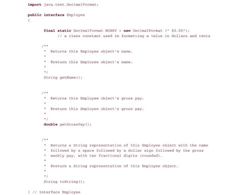 solved 1 3 in the employee class modify the tostring method
