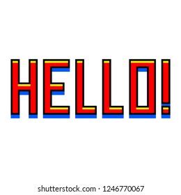 Pixel Art Hello Text Detailed Illustration Stock Vector Royalty Free 1246770067 Shutterstock