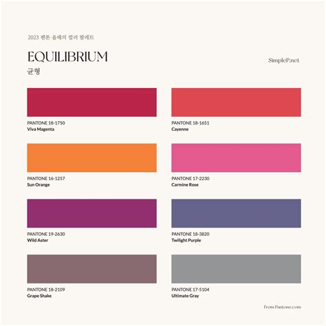 2023 팬톤 컬러 올해의 색 비바 마젠타 색조합 Simple P 올해의 색 템플릿 웹디자인