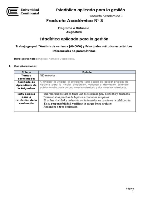 Producto Académico 3 Eag 2023 1b Pdf Estadísticas Muestreo