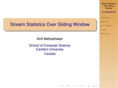 Ppt Stream Statistics Over Sliding Window Sum Problem Trends