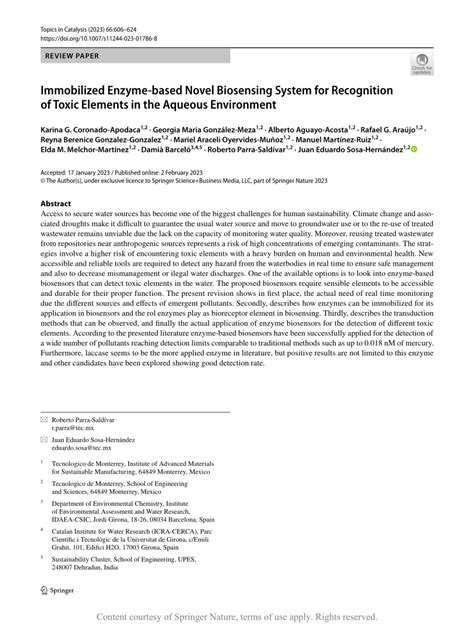 Immobilized Enzyme Based Novel Biosensing System For Recognition Of
