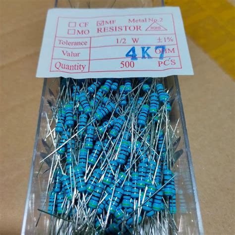 Resistor 4k7 Ohm 1 2 Watt Karbon 5 Per 10 Pcs Lazada Indonesia