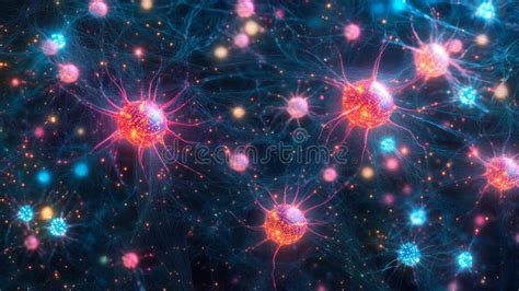 Intricate Neural Network Microscopic View Of Brain Cells And