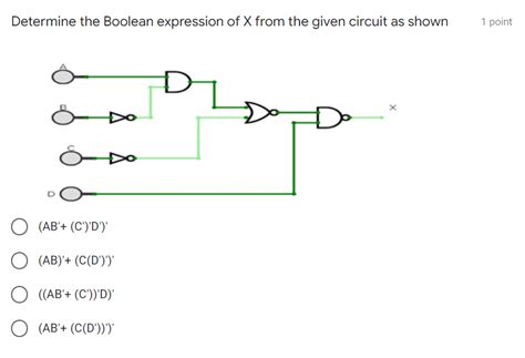 Solved Determine The Boolean Expression Of X From The Given Chegg