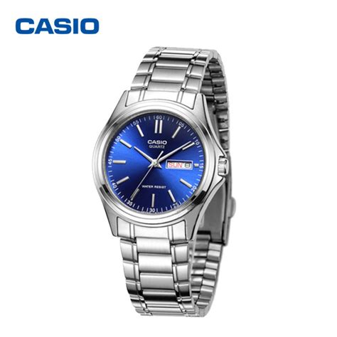 Casio Standard นาฬิกาข้อมือสุภาพบุรุษ สายสแตนเลส รุ่น Mtp 1239d 7adf สีน้ำเงิน Th