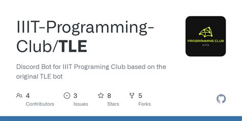 GitHub IIIT Programming Club TLE Discord Bot For IIIT Programing Club Based On The Original