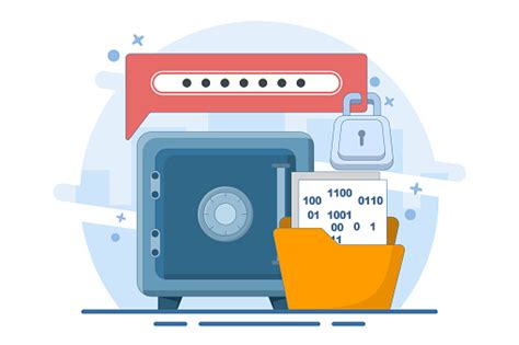 Concept Of Data Encryption Vault With Password Encryption Of Personal Data On Internet Resources