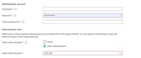 Creating Virtual Machine Administrator Account Section Does Not Provide Option To Generate Ssh