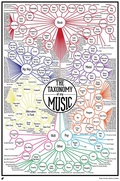 The Taxonomy Of Music Chart 18x28 45cm70cm Poster