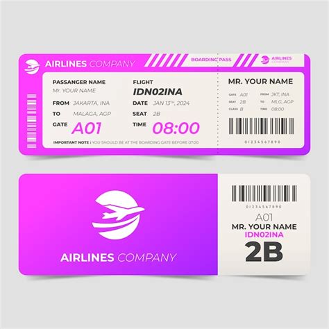 Free Vector Gradient Boarding Pass Template