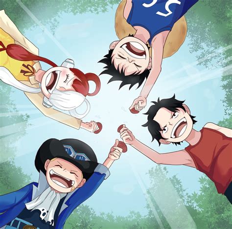 Monkey D Luffy Portgas D Ace Uta And Sabo One Piece Drawn By