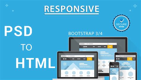 convert psd to responsive html with bootstrap for 10 seoclerks