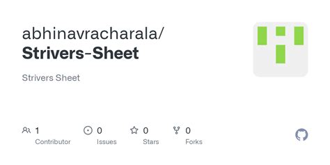 Github Abhinavracharalastrivers Sheet Strivers Sheet