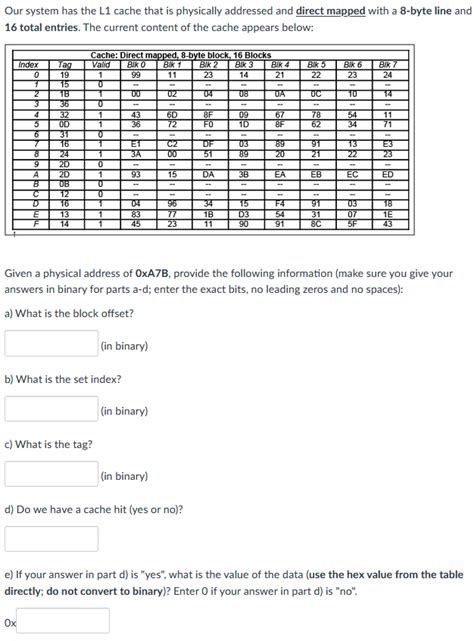 Solved Our System Has The L Cache That Is Physically Chegg Com