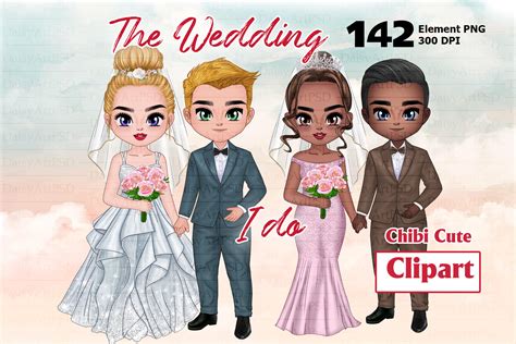 Wedding Chibi Graphic By Daisyartpsd · Creative Fabrica