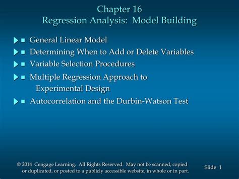 Ppt Chapter 16 Regression Analysis Model Building Powerpoint Presentation Id 2583099